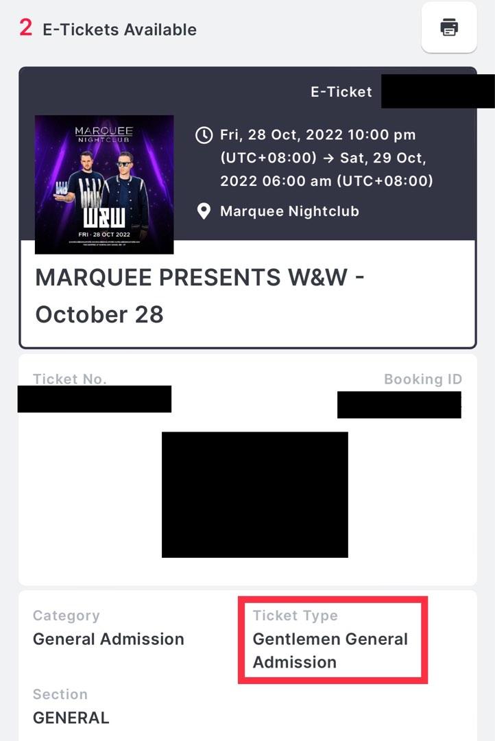 W&W Marquee tickets, Tickets & Vouchers, Event Tickets on Carousell