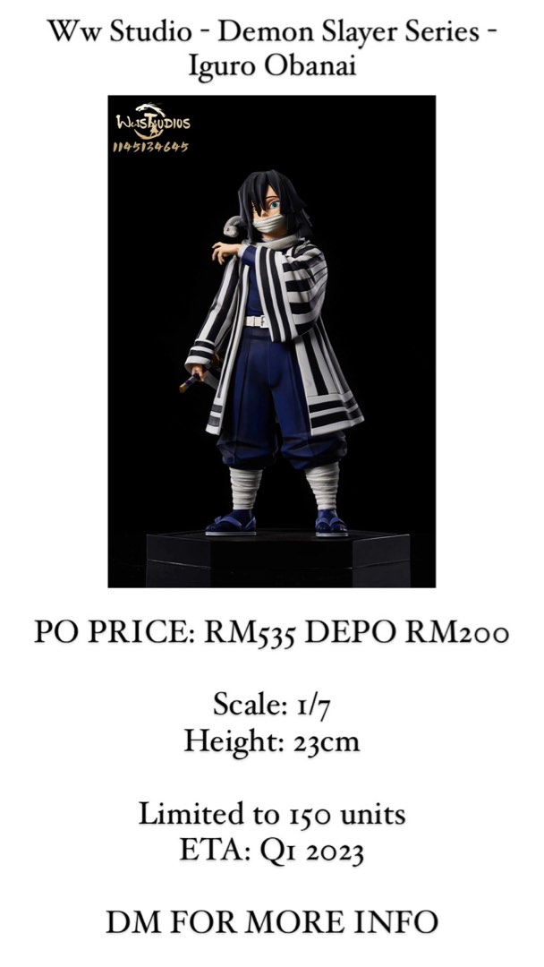 Ww Studio - Demon Slayer Series - Iguro Obanai, Hobbies & Toys, Toys ...