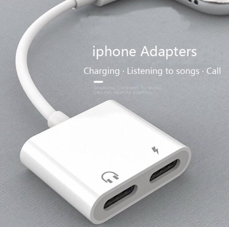 2 in 1 iPhone adaptor cable splitter to charge and use your ear phone ...