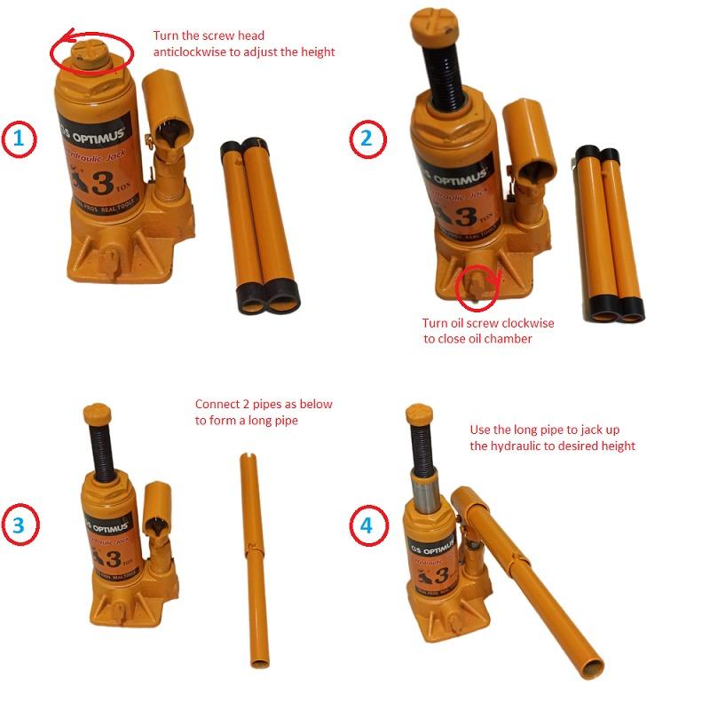 3T - 4T Hydraulic Jack Bottle Jack for Sedans SUV MPV Car Van, Car ...