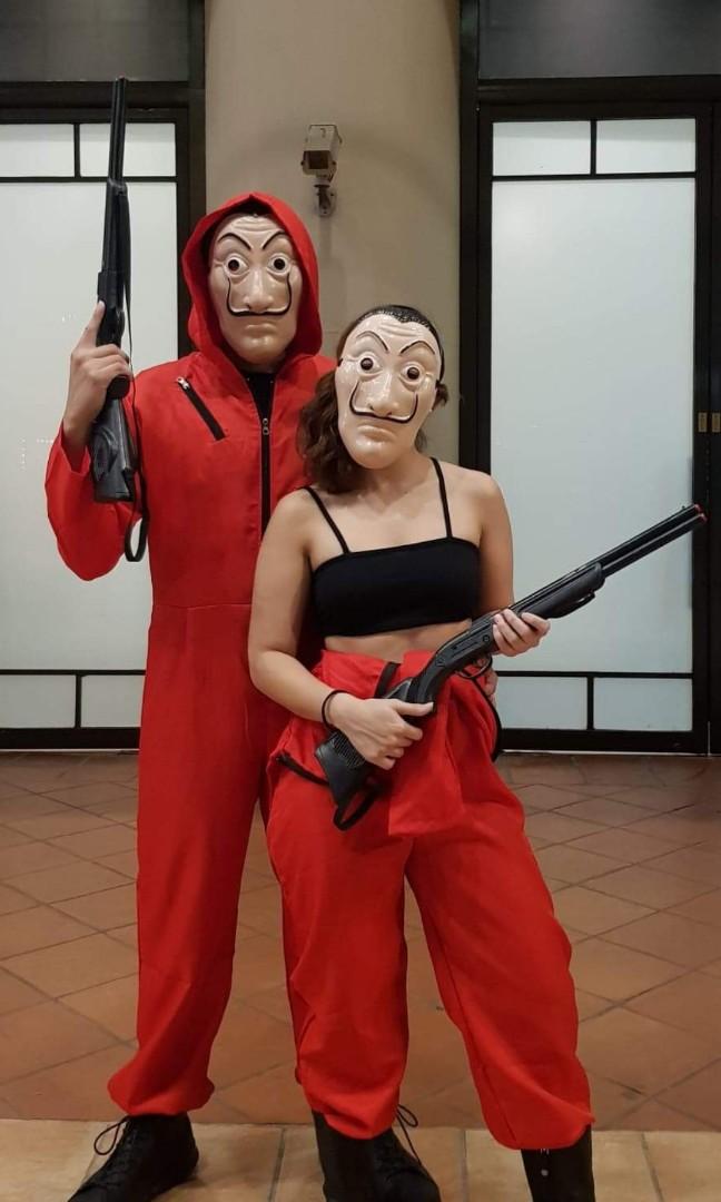 $50 Money Heist Red Jumpsuit + Mask, Men's Fashion, Coats, Jackets and ...