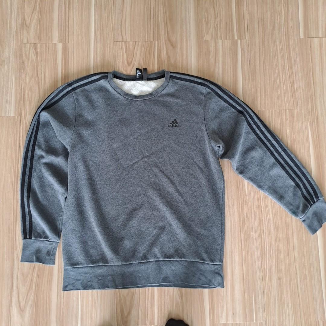 Adidas Essential CN Charcoal, Fesyen Pria, Pakaian , Baju Luaran di ...
