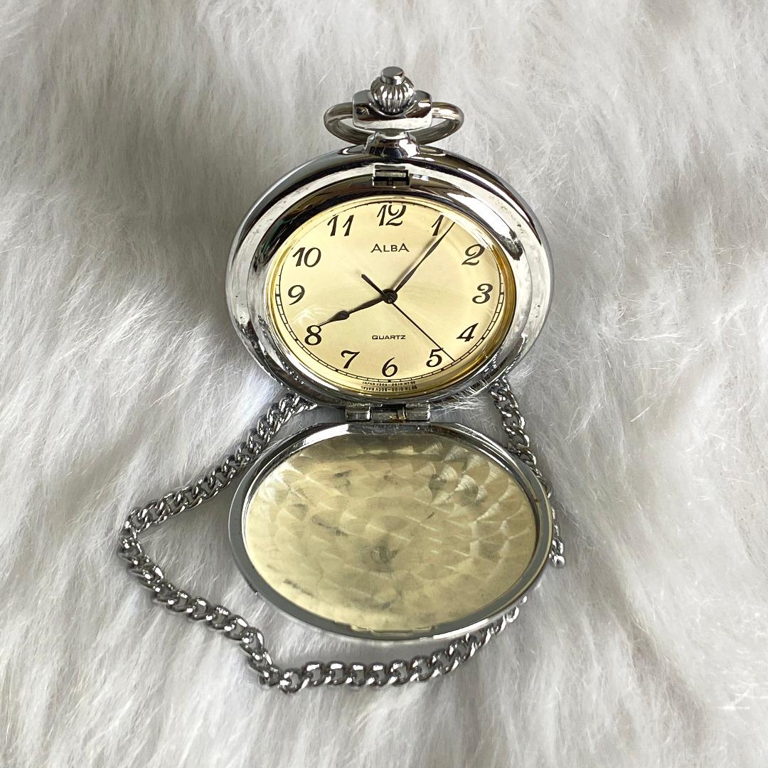Alba Quartz 972782 Vintage Silver Pocket Watch, Men's Fashion, Watches ...