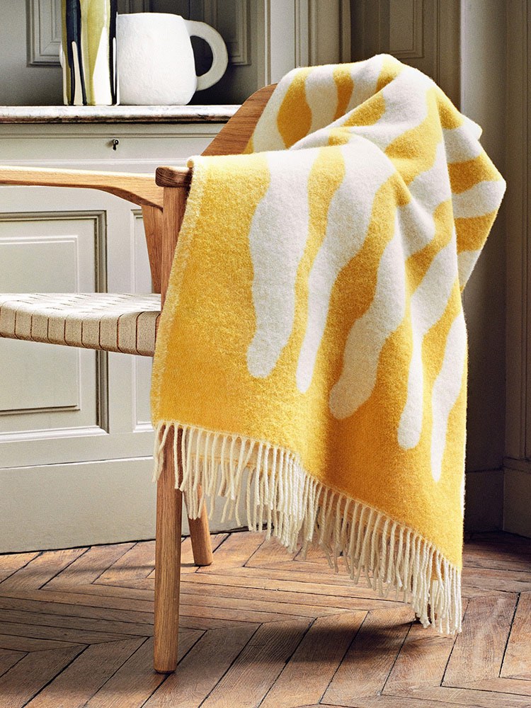 Arket Linnea Anderson Throw (Yellow), Furniture & Home Living, Home ...