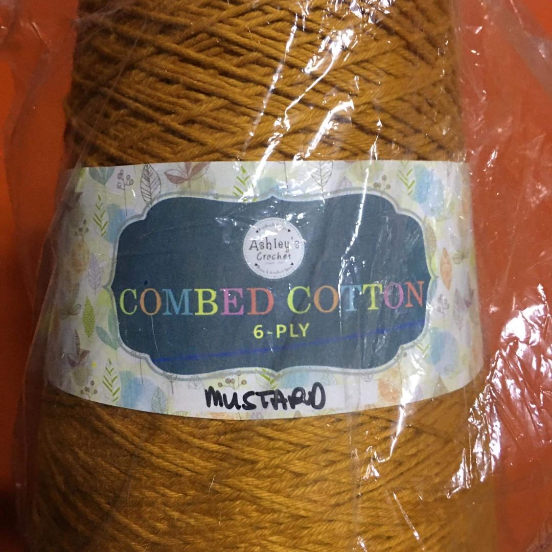 Ashley's Crochet 6-ply Combed Cotton in MUSTARD, Hobbies & Toys ...