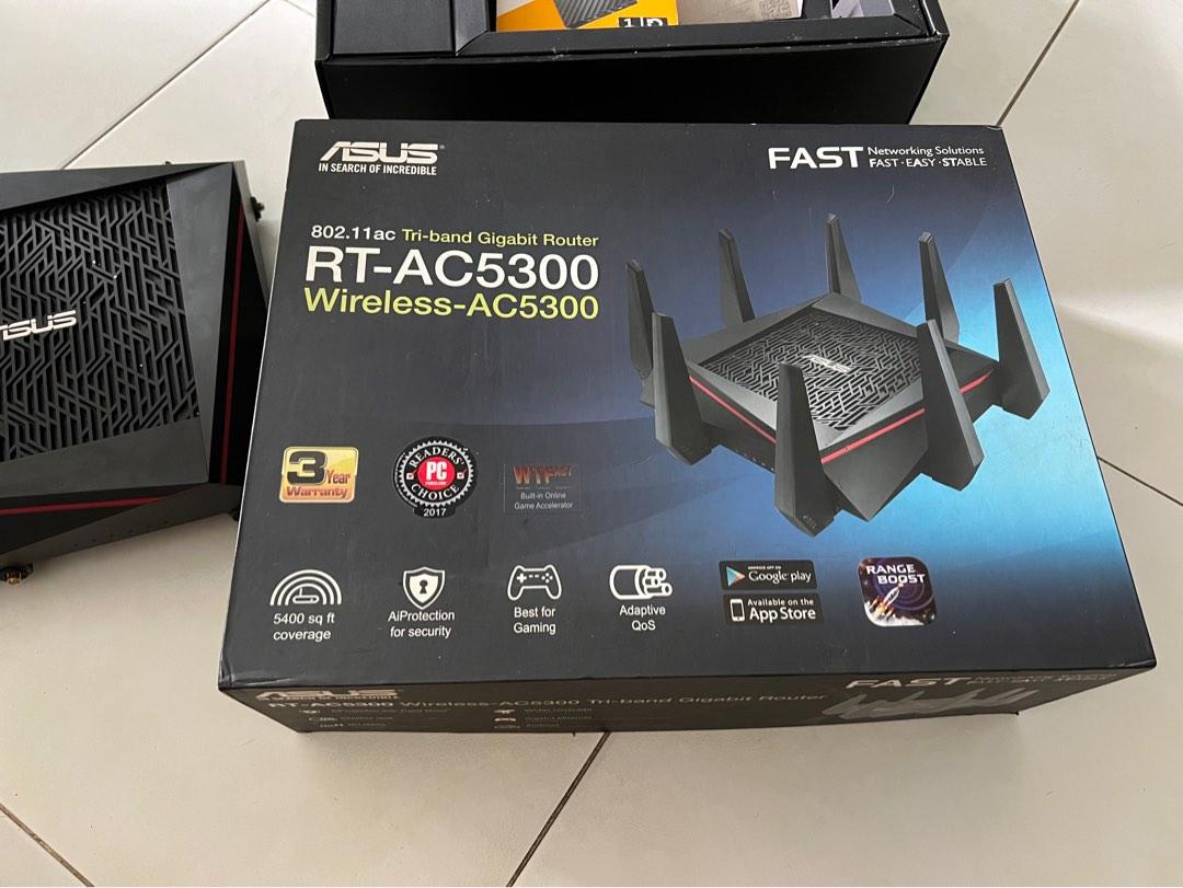 ASUS RT-AC5300 802.11ac Tri-band Gigabit Router, Computers & Tech ...