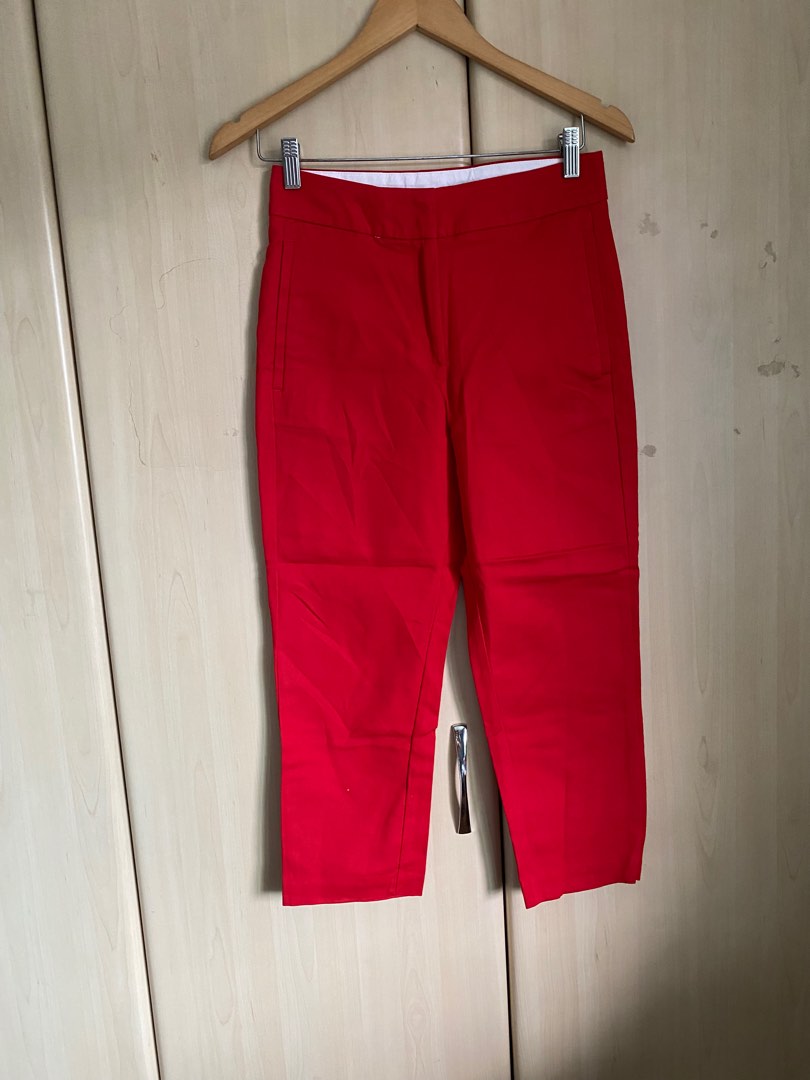 AUTH MARKS AND SPENCER BRIGHT RED VERY NICE MATERIAL AND FIT TROUSERS ...