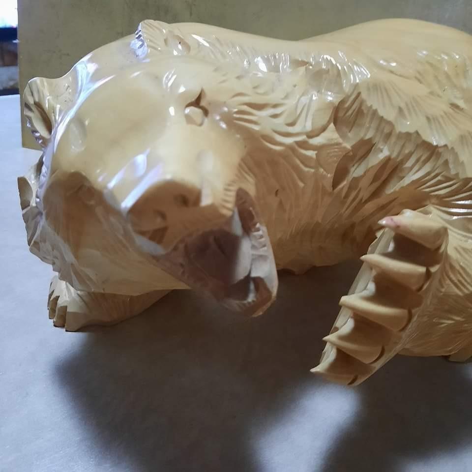 Bear display solid wood, Furniture & Home Living, Home Decor, Other ...
