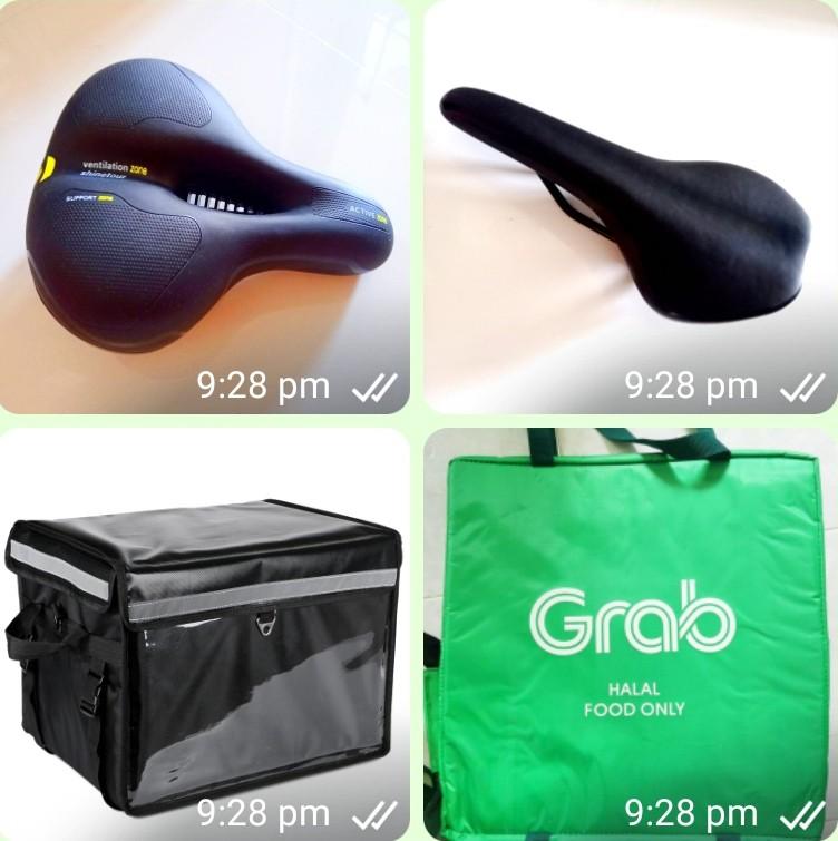 bicycle bike back front canvas basket delivery bag seat pump handle ...