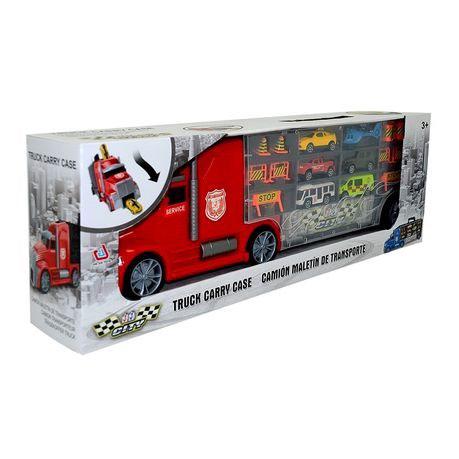BN children toys- Fire Truck Carry Case W/ 6 Cars & Road Signs, Hobbies ...