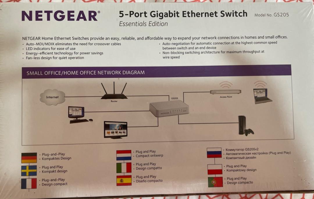 Brand new Netgear 5-port Ethernet Switch, Computers & Tech, Parts ...