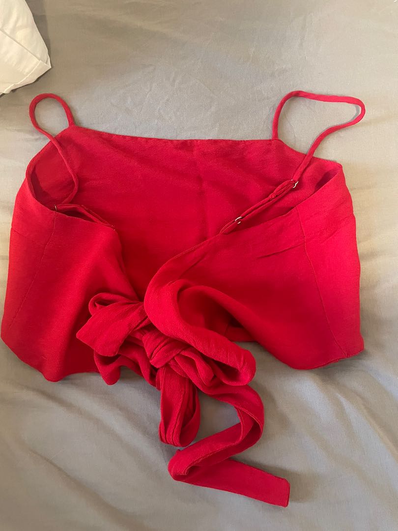 Brandy Melville Red Tie top for sale, Women's Fashion, Tops, Sleeveless ...