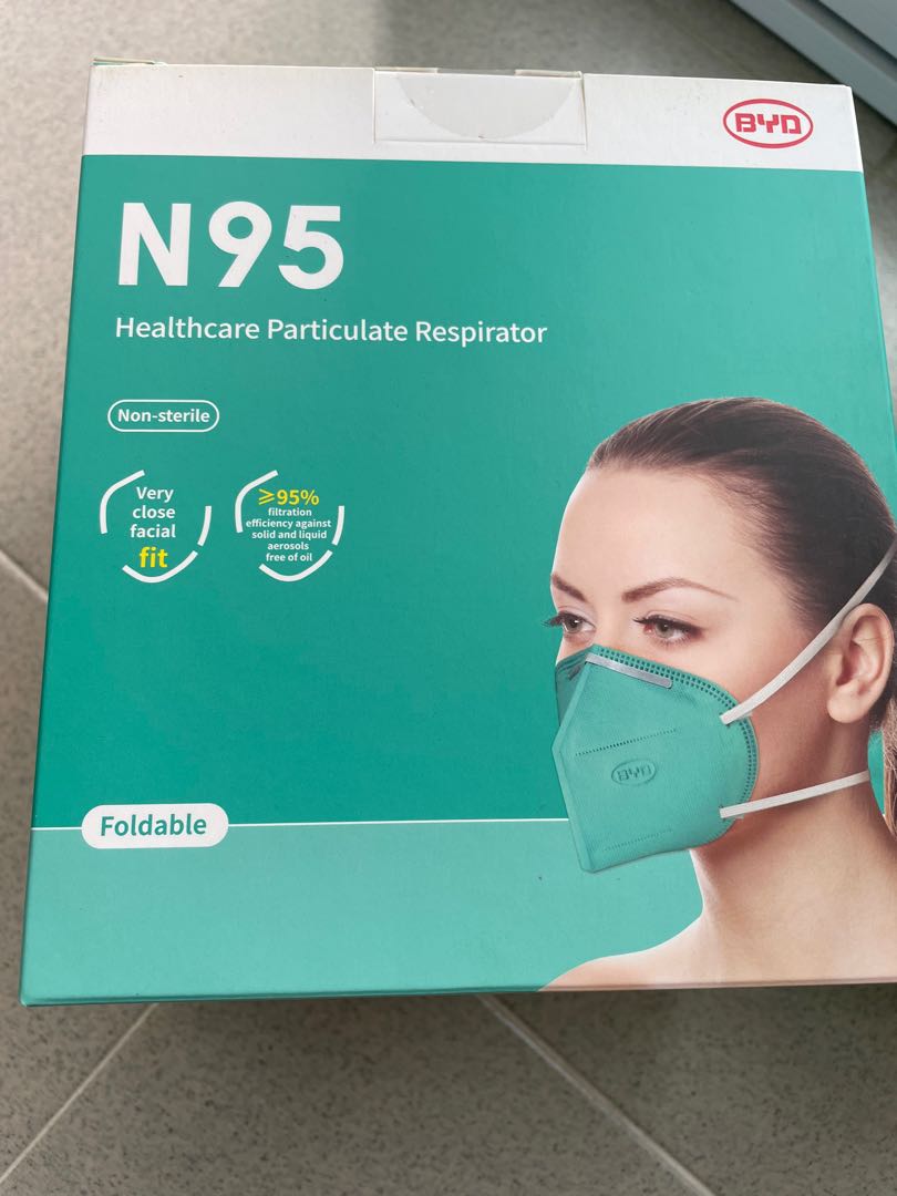 BYD N95 Mask, Health & Nutrition, Face Masks & Face Shields on Carousell