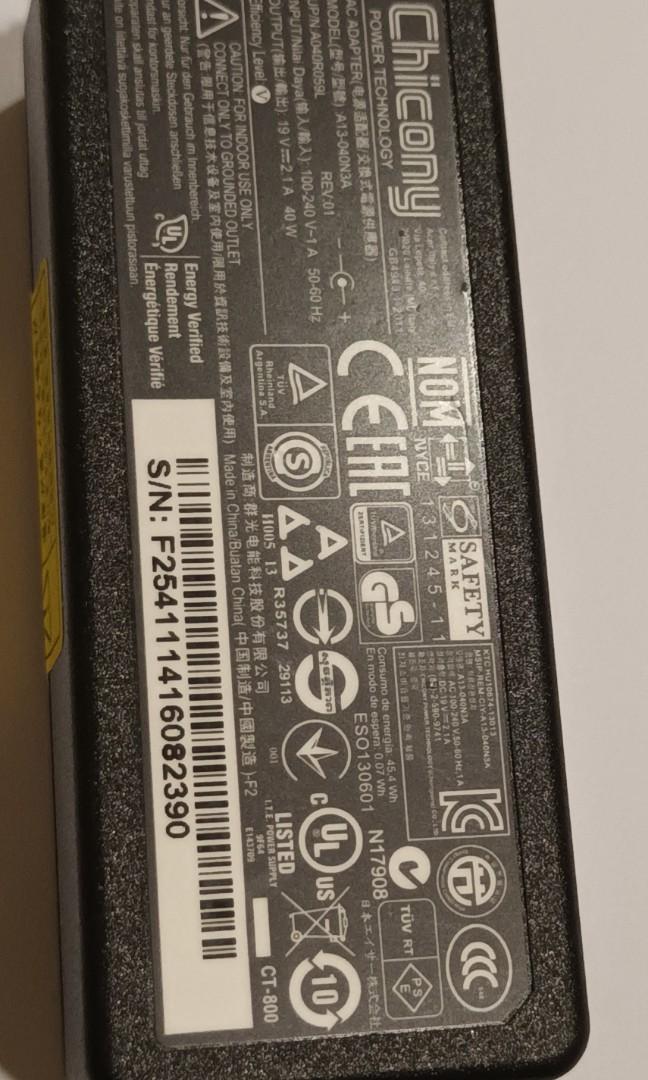 CHICONY Power Adapter 40W, Computers & Tech, Parts & Accessories ...