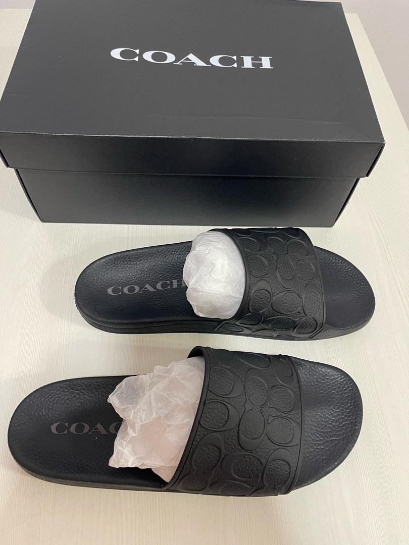 Coach 1941 black signature pool slides, Men's Fashion, Footwear ...