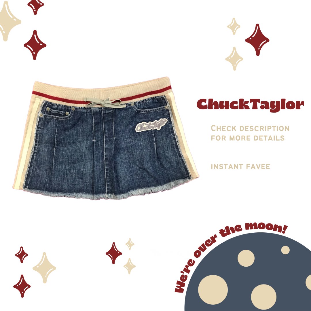 Converse Chuck Taylor Frayed Hem Side Stripe Classic Micro Mini Denim ...