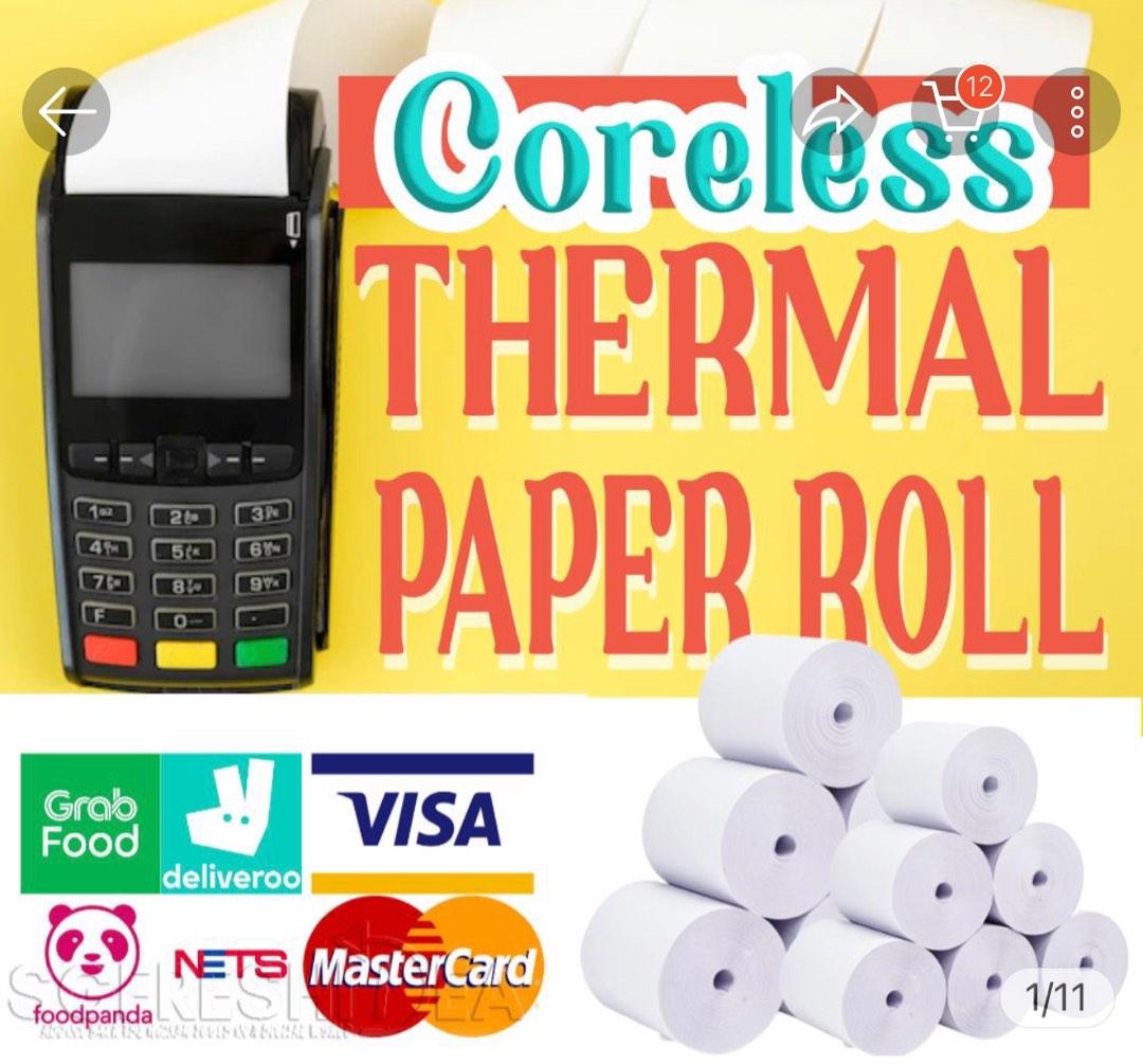 Coreless Thermal Paper Roll - Credit Card Terminal/FoodPanda/Grab ...