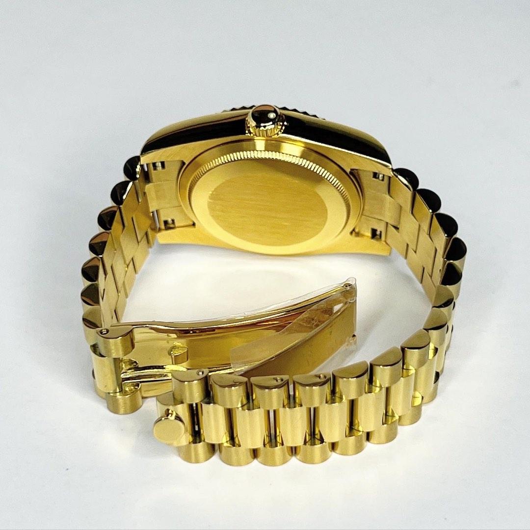 Custom Seiko Mod 36/39mm Sterile Black Gold Datejust President ...