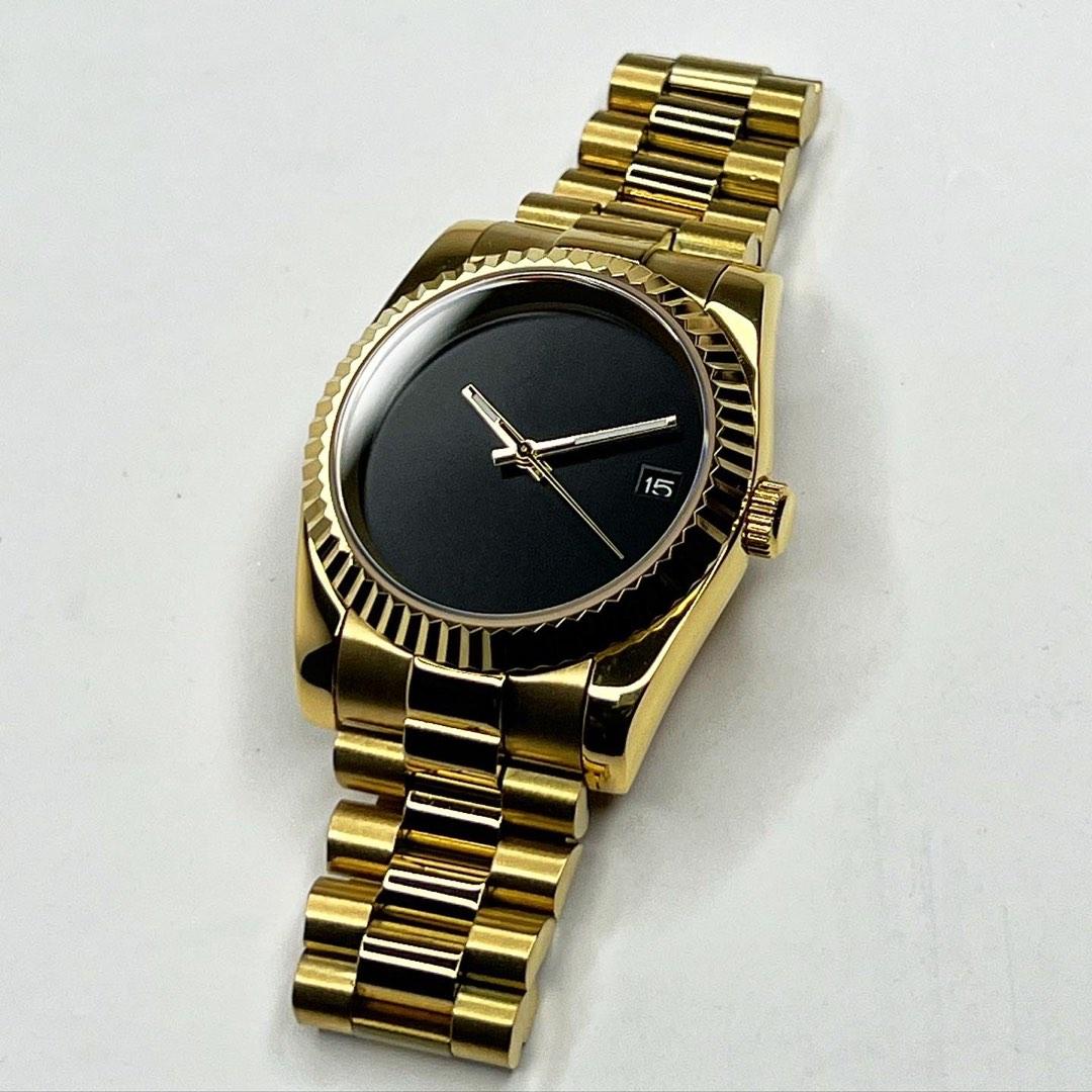 Custom Seiko Mod 36/39mm Sterile Black Gold Datejust President ...