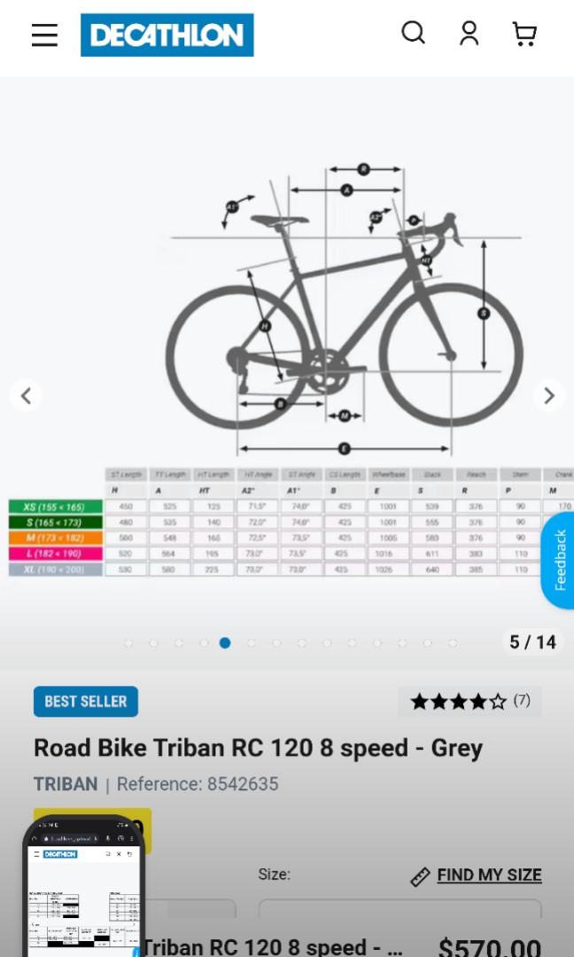 DecathlonRoad Bike Triban RC 120, Sports Equipment, Bicycles & Parts, Bicycles on Carousell
