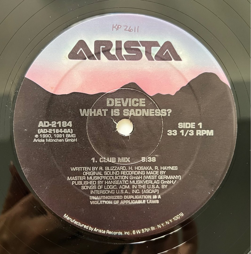 Device - What is sadness? 12” USA 黑膠唱片(enigma-sadeness), 興趣及遊戲, 音樂、樂器 ...