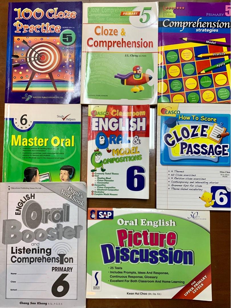 English Primary 5 & P6 PSLE Oral, Cloze & Compre assessment books. No ...