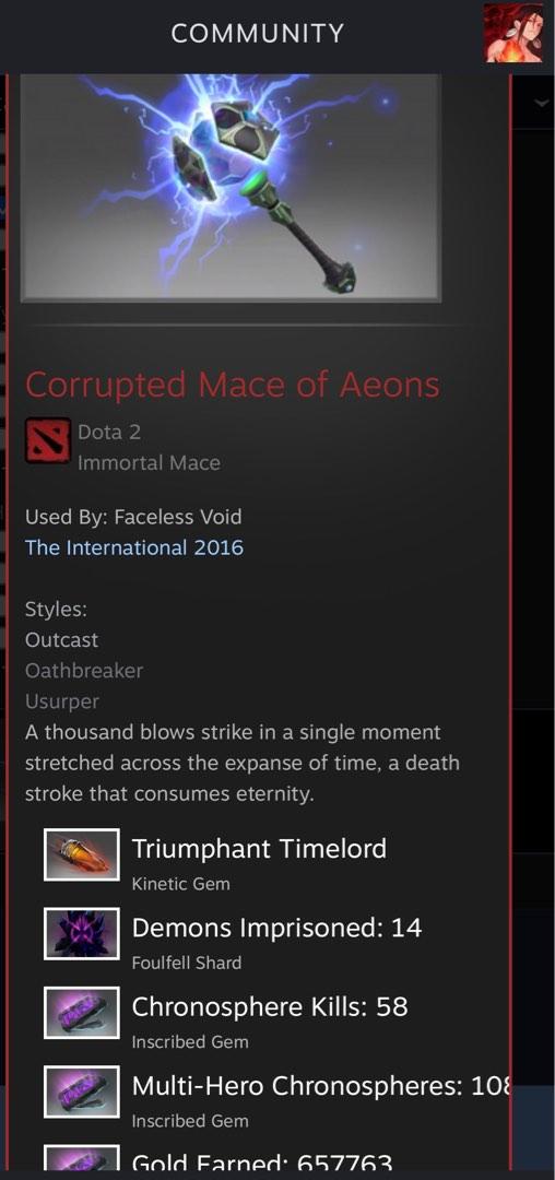 Faceles void- Corrupted Mace of Aeon, Video Gaming, Gaming Accessories ...