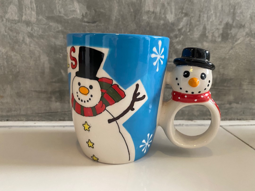 Famous Amos Mug Snow Man, Furniture & Home Living, Kitchenware ...