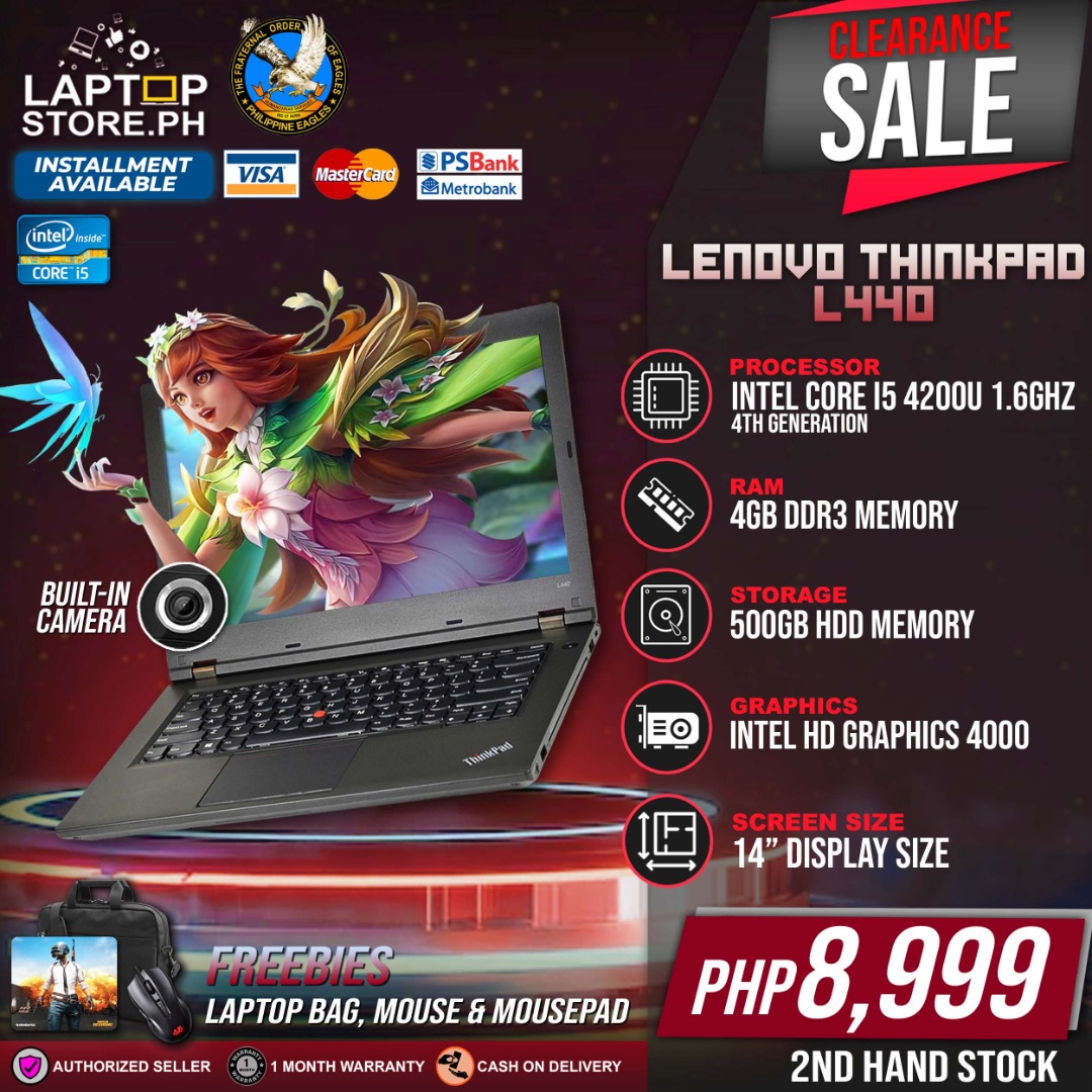 FOR WHOLESALE RETAIL LAPTOP LENOVO THINKPAD T440P, T540, L540 and L440 CORE I5 4TH GEN. 4GB DDR3 ...