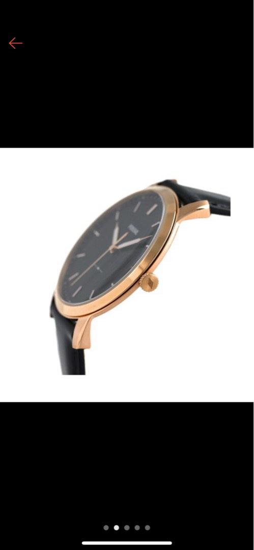 Fossil watch - Minimalist Slim Three-hand Black Leather Watch FS5376 ...