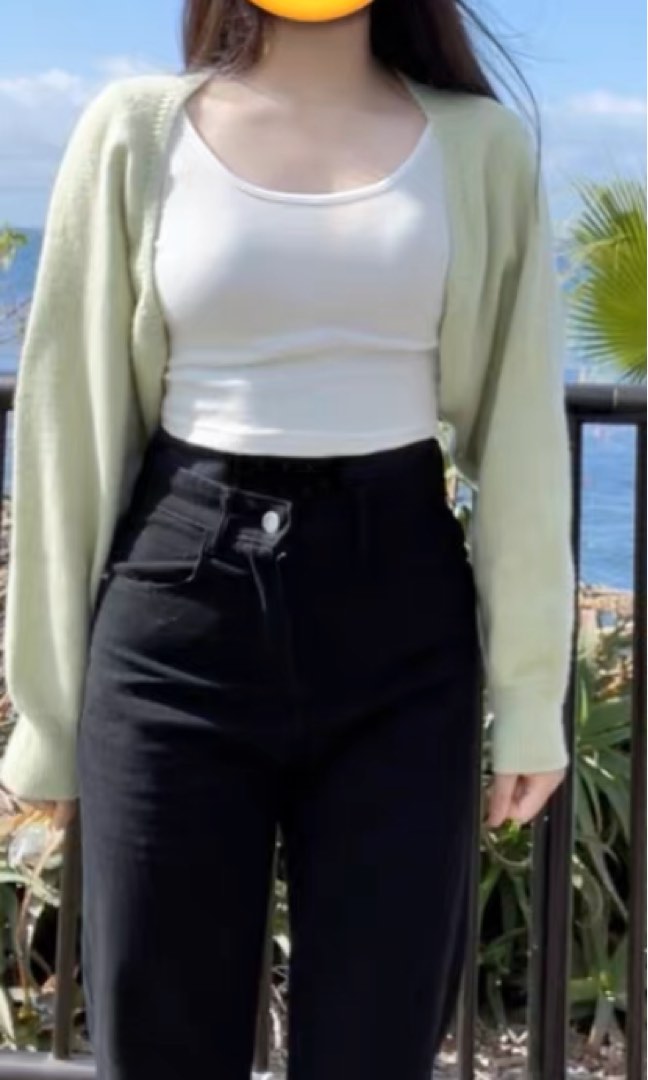 (free bm) light green bolero, Women's Fashion, Coats, Jackets and ...