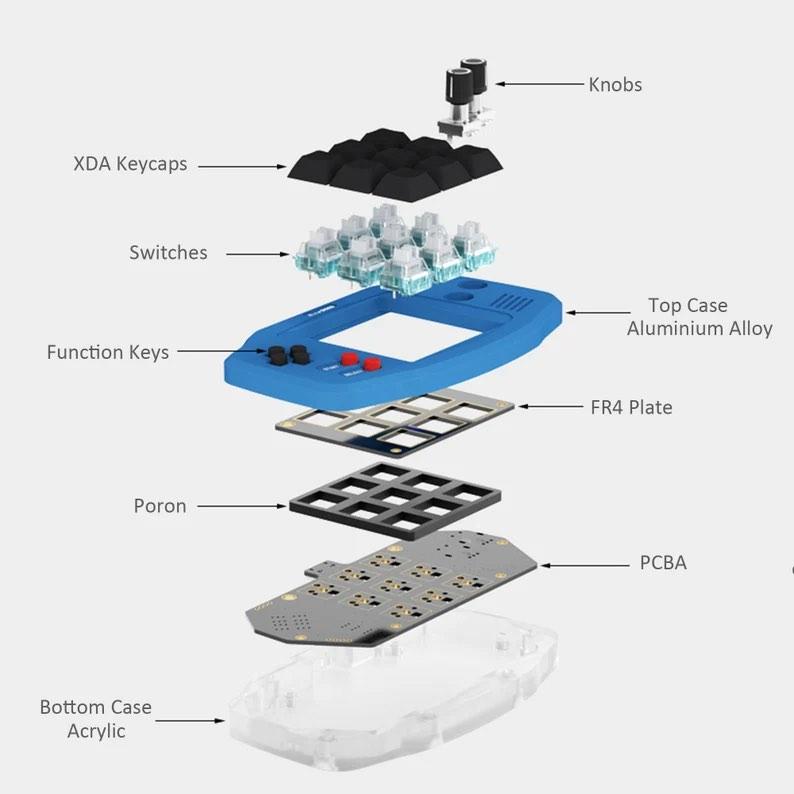 GBA Style Programmable Knob Mini Wired Mechanical Keyboard Numeric ...