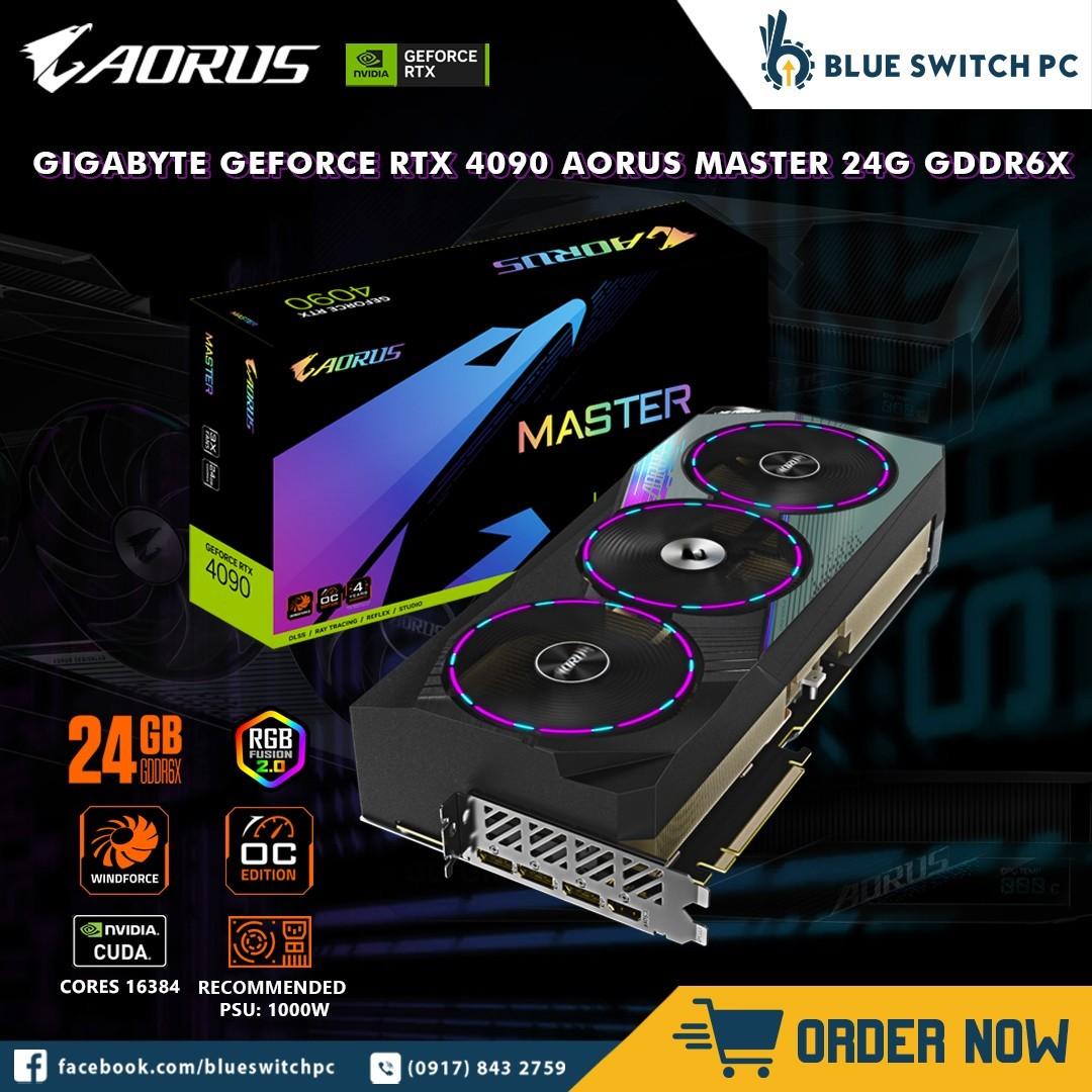 GIGABYTE GEFORCE RTX 4090 AORUS MASTER 24G GDDR6X, Computers & Tech ...