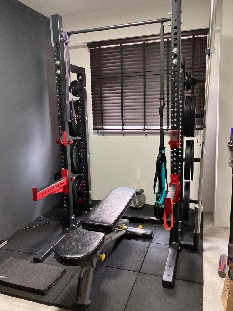 Home Gym squat rack with bench, Sports Equipment, Exercise & Fitness ...