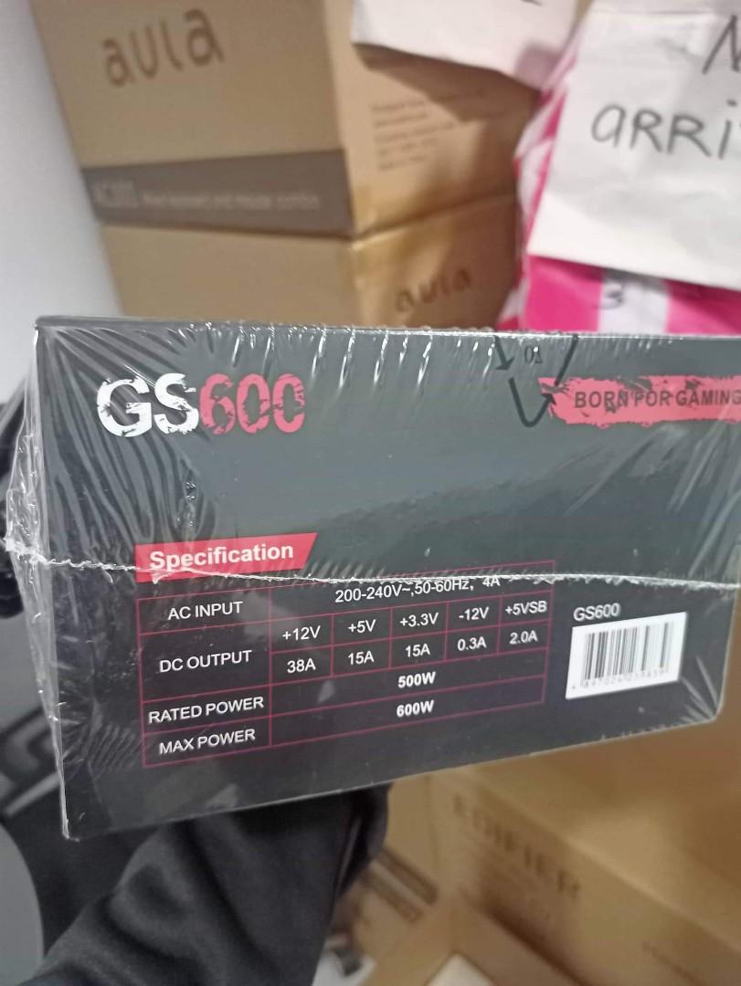 Huntkey GS Series GS 600 500 Watts Power Supply 80 Plus Certified True Rated, Computers & Tech ...