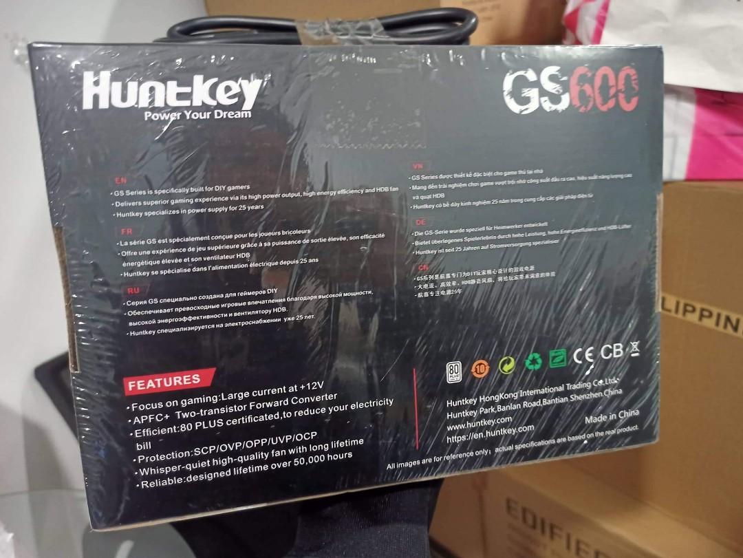 Huntkey GS Series GS 600 500 Watts Power Supply 80 Plus Certified True Rated, Computers & Tech ...