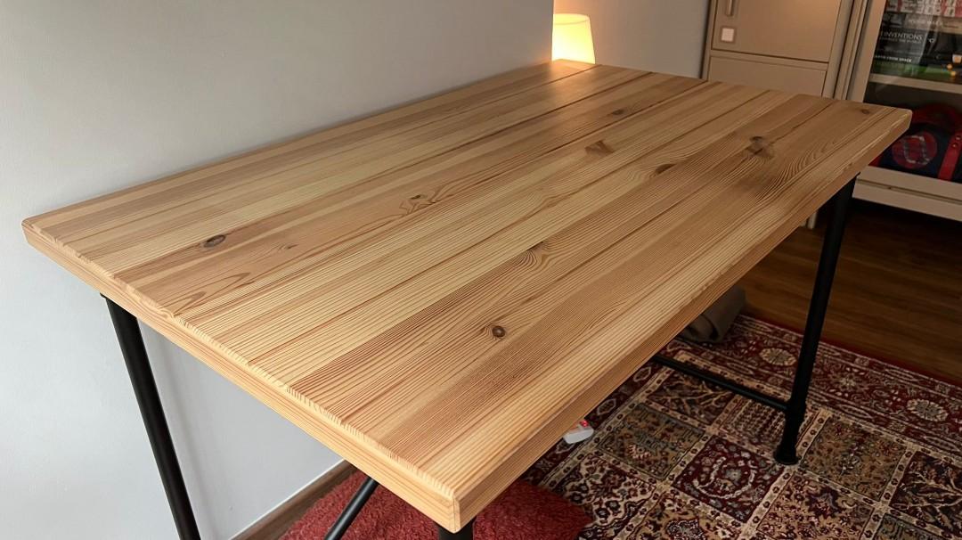 IKEA pine desk table, real wood, Furniture & Home Living, Furniture ...