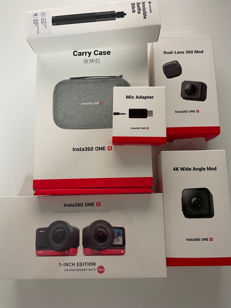 Insta360 One R with accessories, Photography, Cameras on Carousell