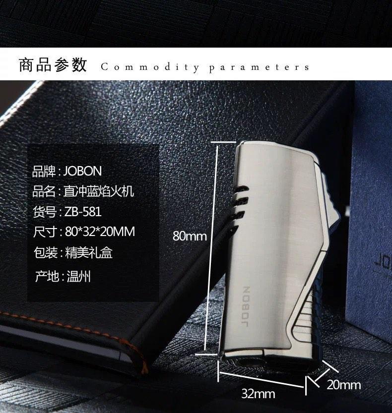 Jobon Triple Jet Flame Lighter Windproof Butane Gas Refillable Turbo ...