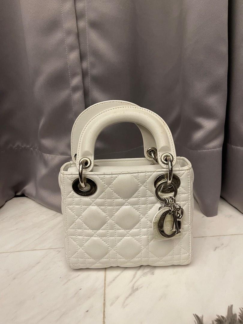 Lady Dior white small, Luxury, Bags & Wallets on Carousell