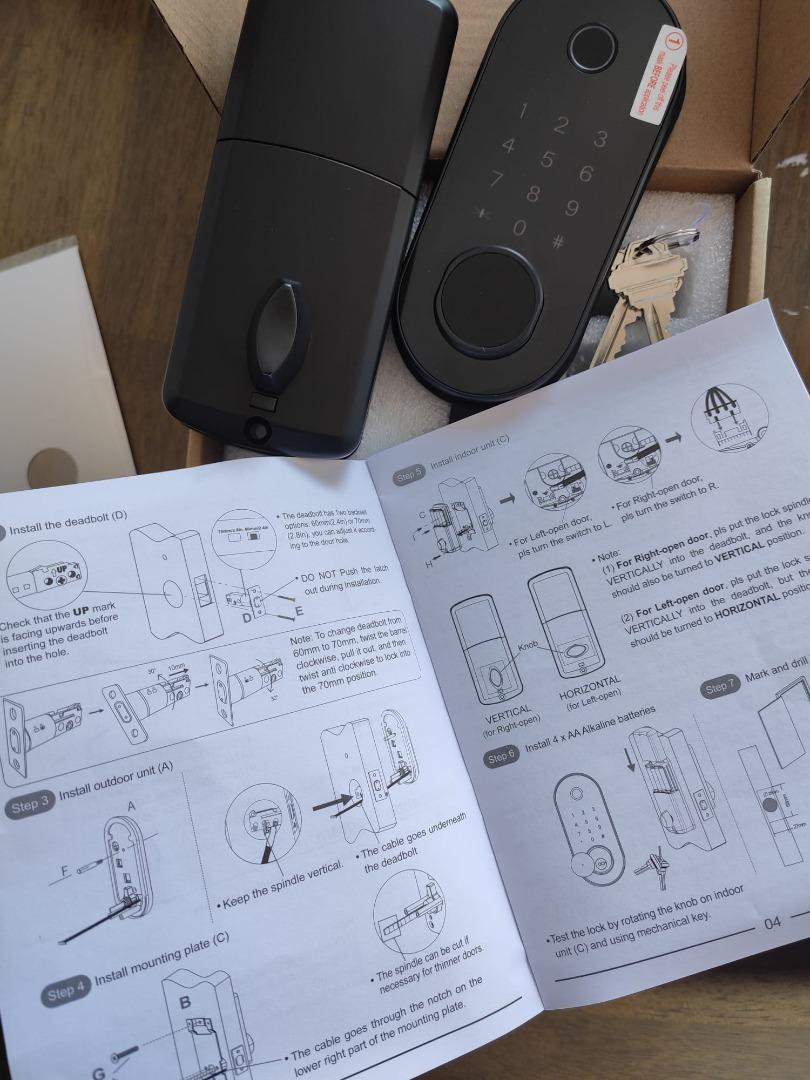 Latest Digital Lock 5 unlocking method Fingerprint pincode card App key ...