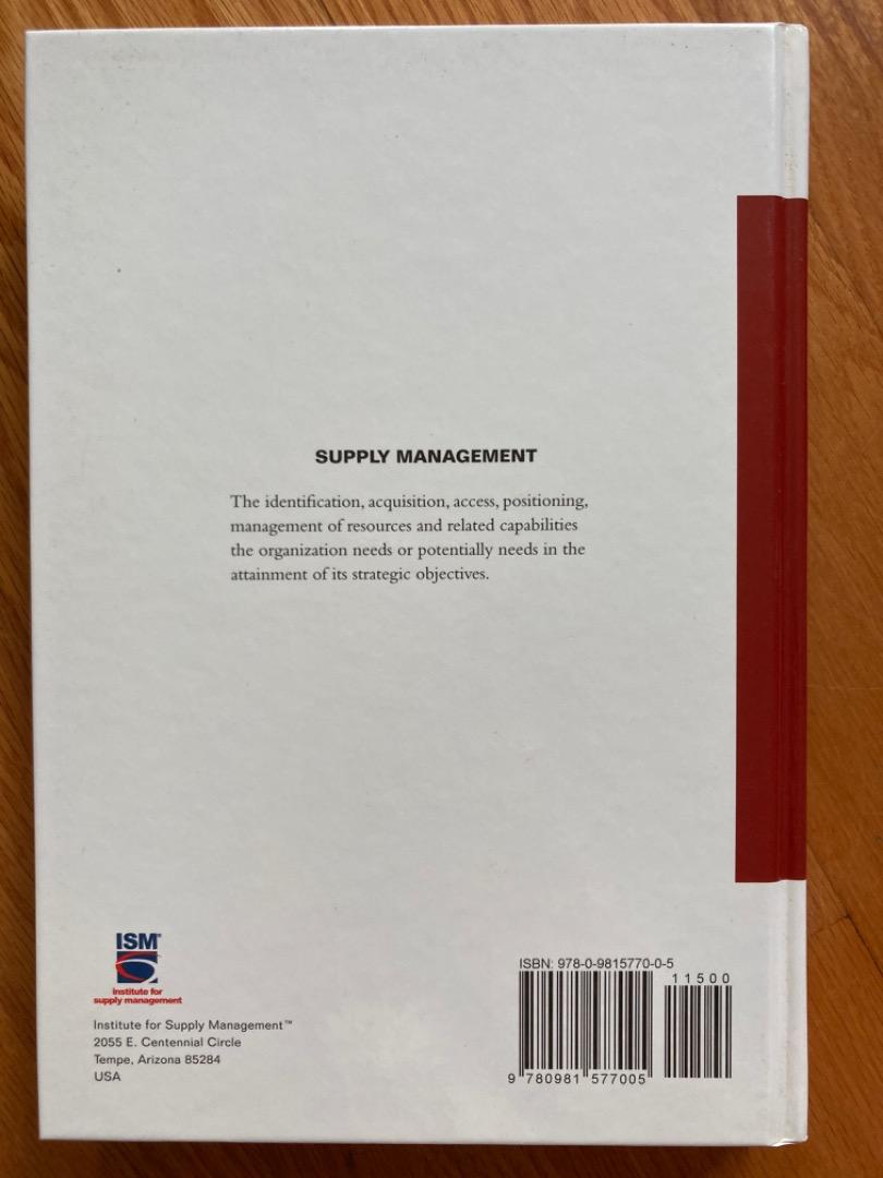 Leadership in supply Management(ISM professional series) CPSM ISM procurement , 興趣及遊戲, 書本 & 文具 ...