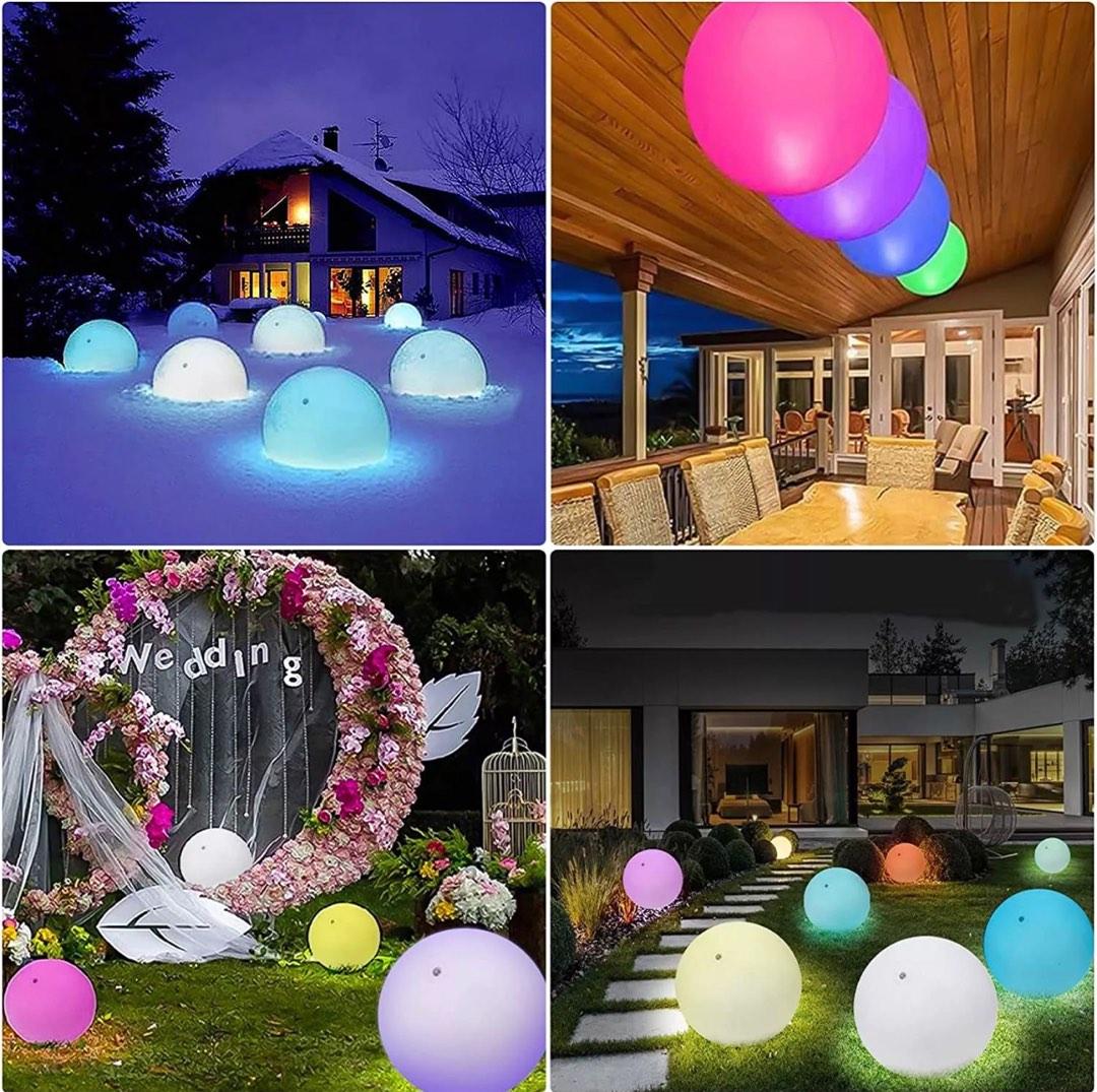 LED Ball (40cm / 60cm) Light Up Beach Ball 16 Colors Lights Balls ...