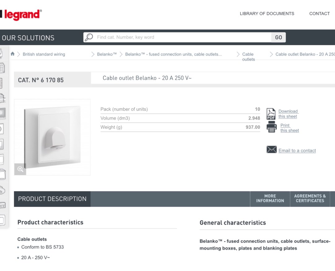 legrand belanko 20A fused connection unit, TV & Home Appliances ...