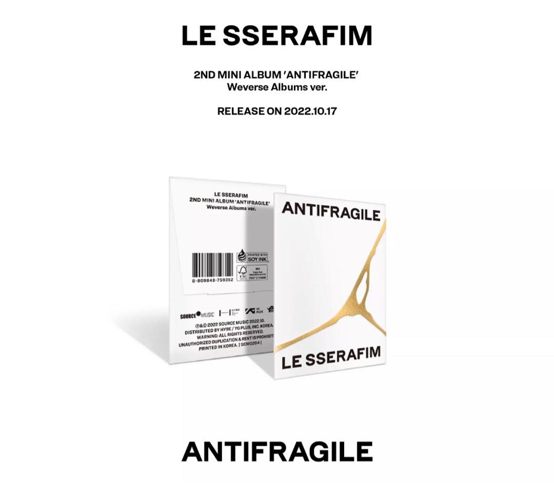 LESSARAFIM ANTIFRAGILE ALBUM (WEVERSE VER) PO, Hobbies & Toys ...