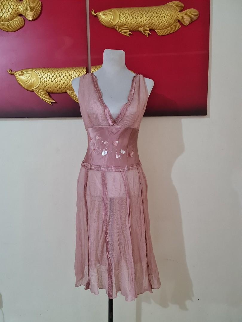 Max Edition Silk See-through Dress, Women's Fashion, Dresses & Sets ...
