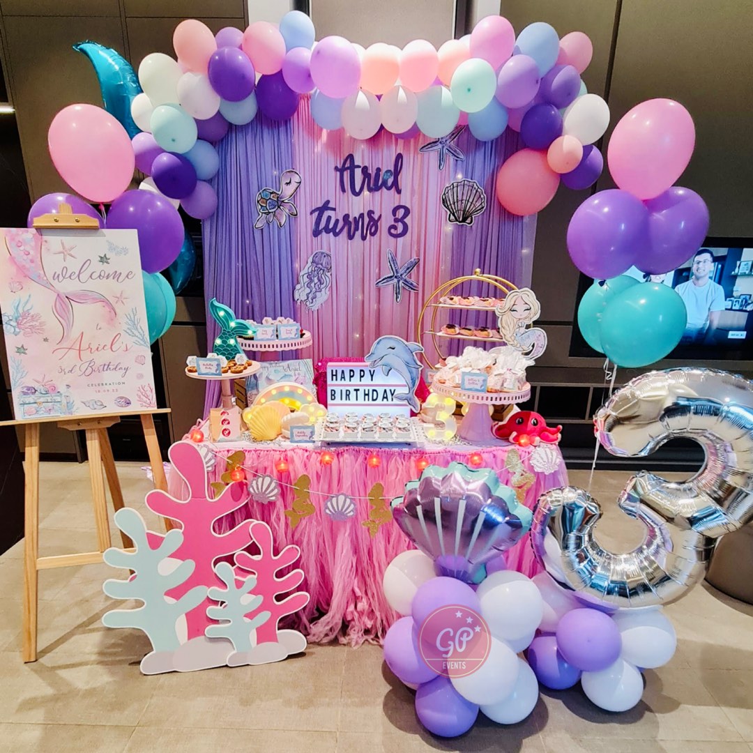 Mermaid Theme Dessert Table Decor Set Up, Lifestyle Services, Event ...