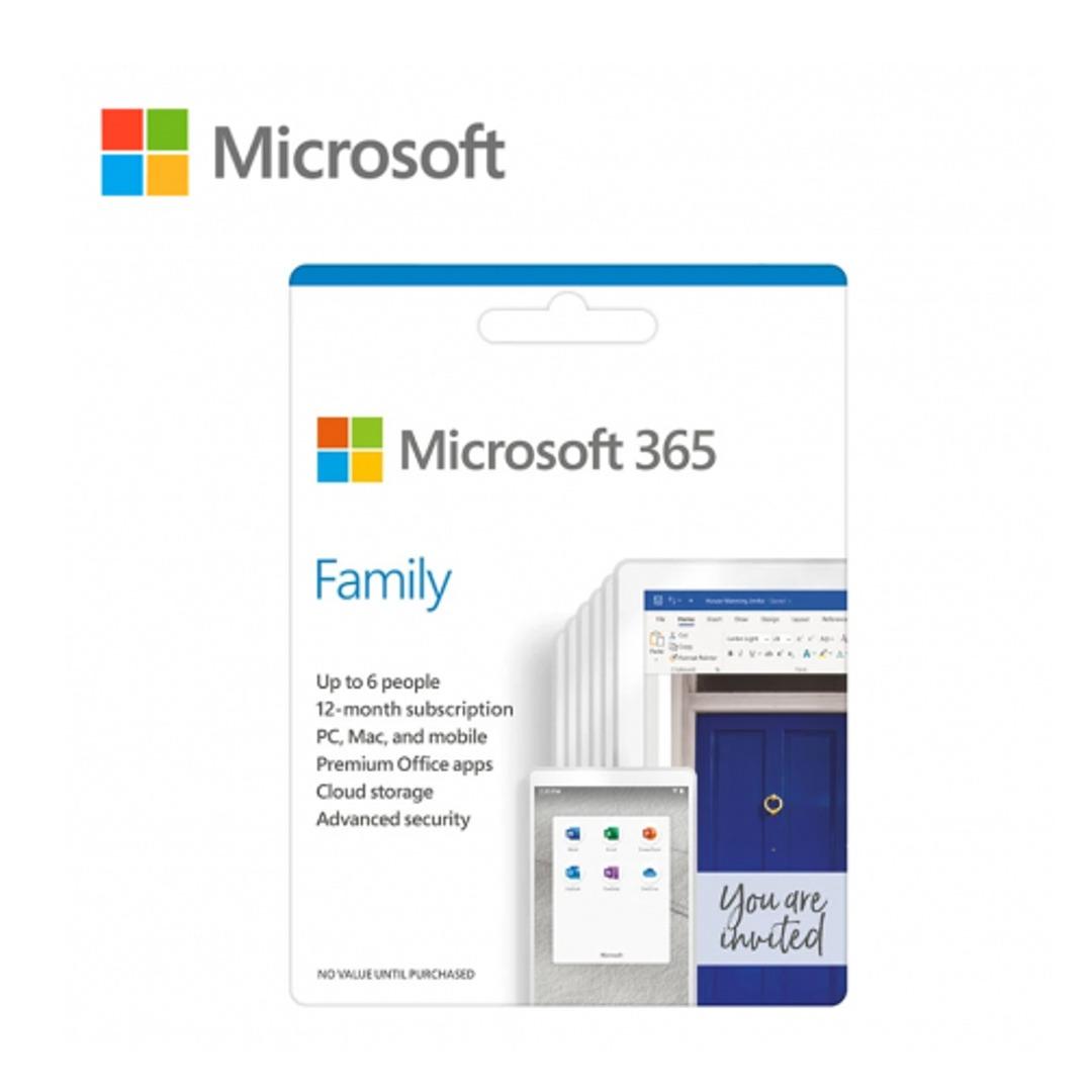 MICROSOFT OFFICE 365 FAMILY ESD RETAIL POCKET CARD (6GQ-01403-R) | 12 ...