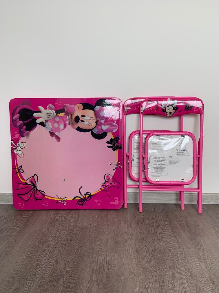 Minnie Mouse table and chairs, Furniture & Home Living, Furniture ...