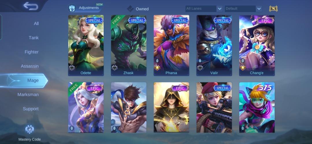 MLBB Account for SALE 2.5K only. 108 heroes and 186 skins (11 Epic, 16 ...